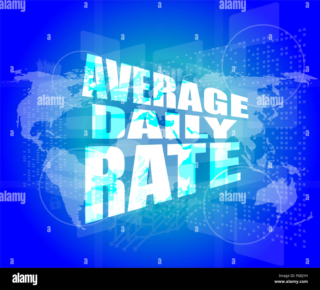 words average daily rate on digital touch screen Stock Photo - Alamy