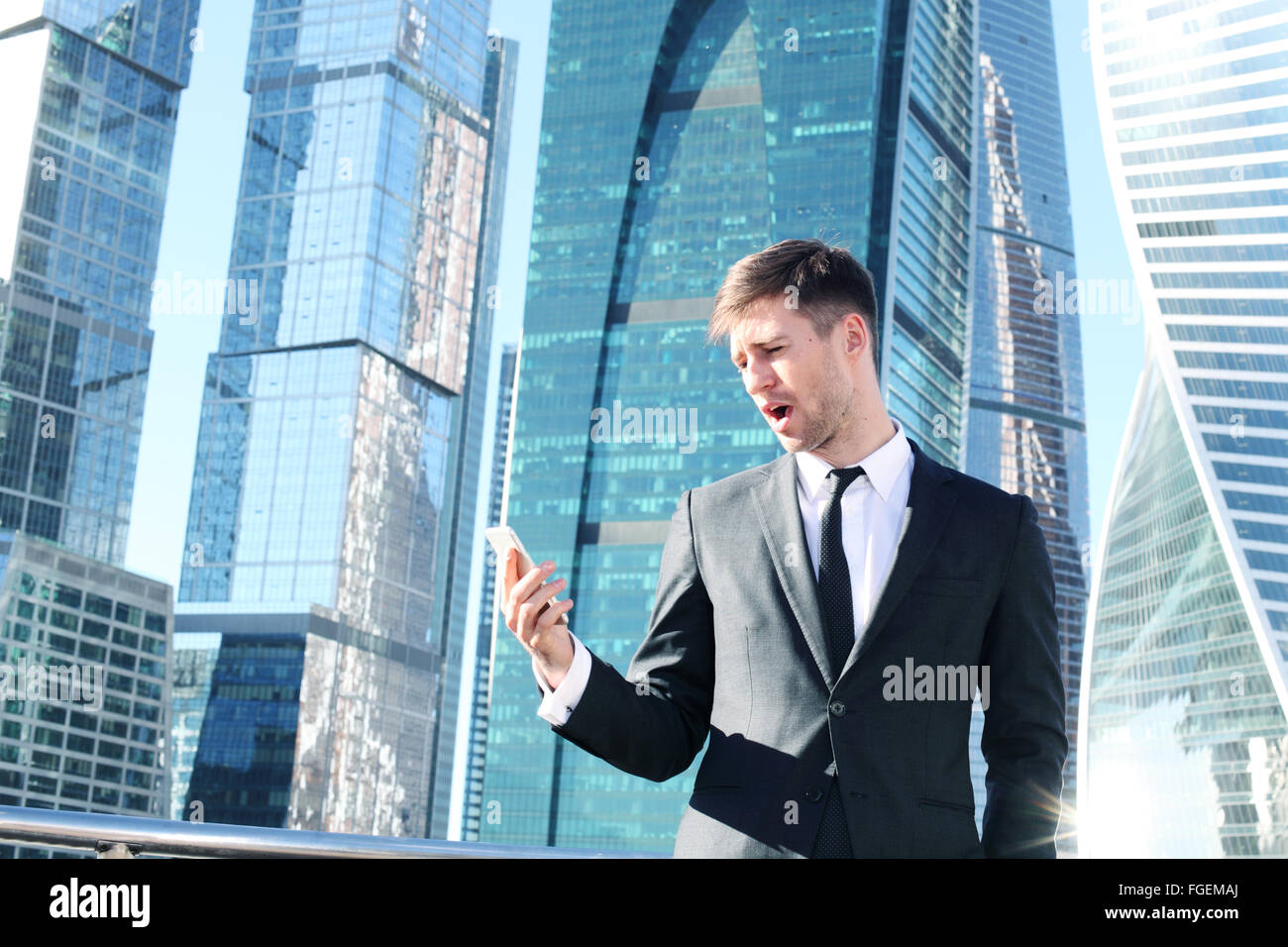 Businessman using smartphone phone hi-res stock photography and images ...