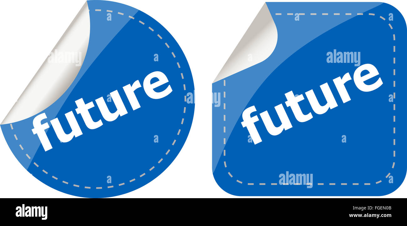 future stickers set on white, icon button isolated on white Stock Photo ...