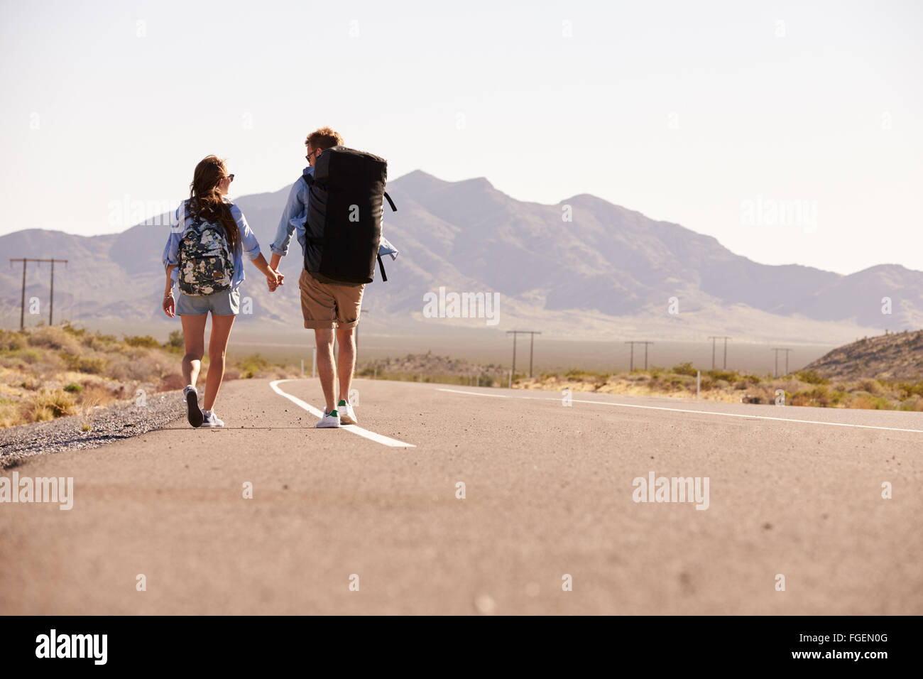 Two women hitchhiking together hi-res stock photography and images - Alamy
