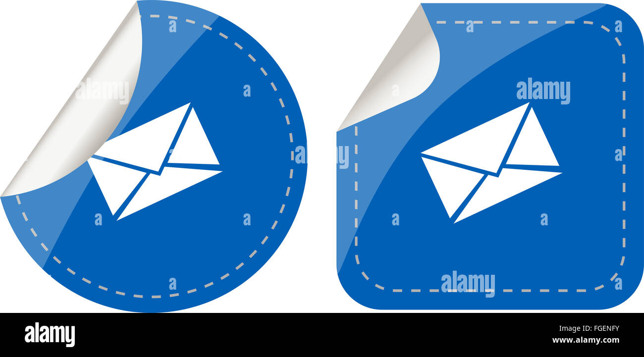 stickers set isolated on white with paper mail envelope, security ...