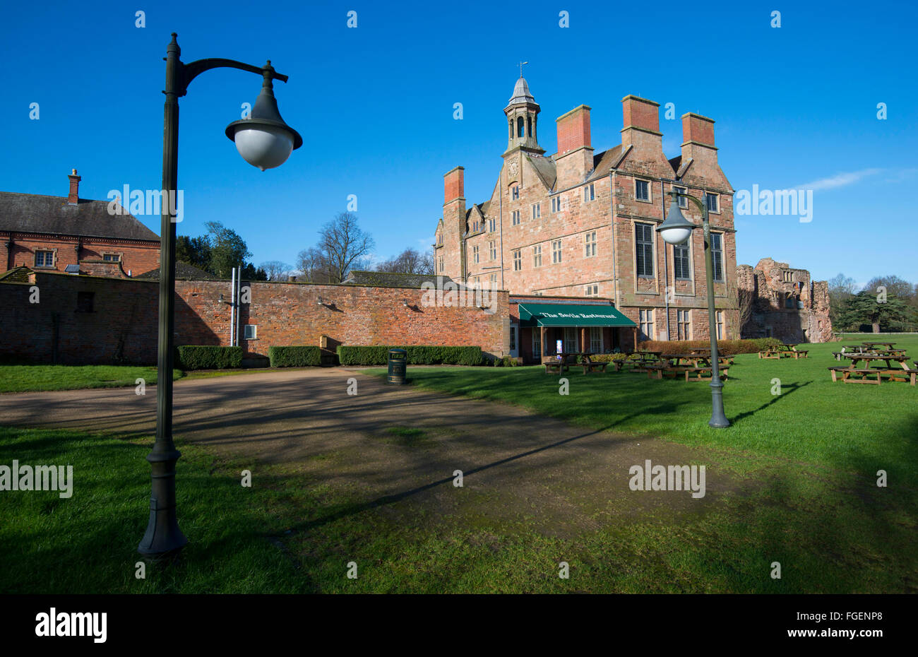 A beautiful blue sky at Rufford Abbey Country Park, near Ollerton in ...