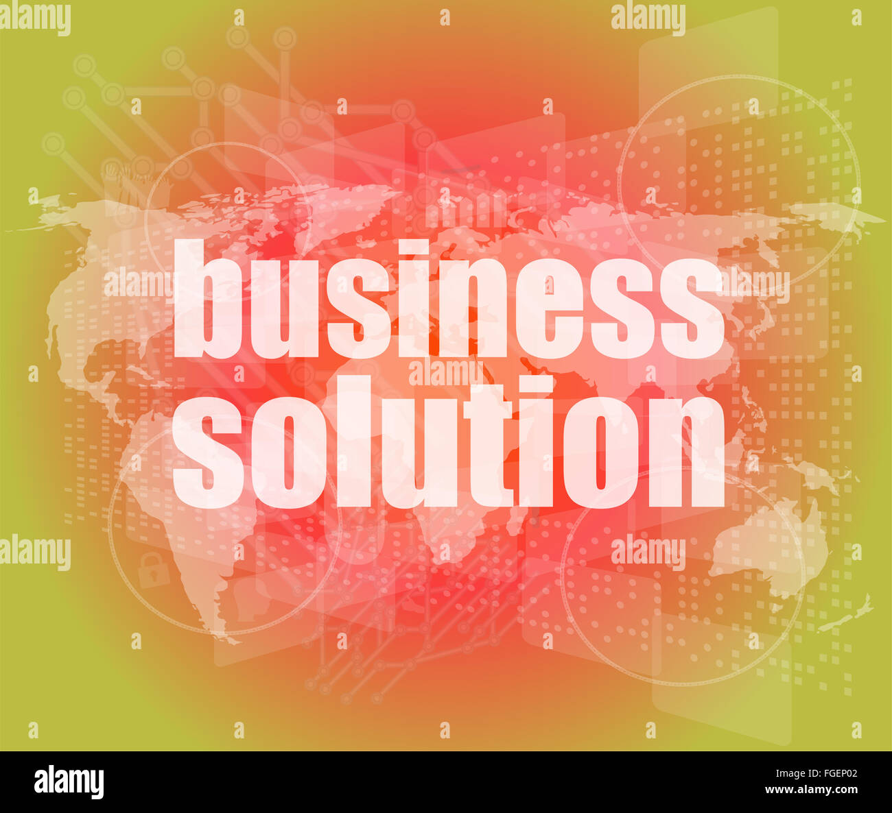 words business solution on digital screen, business concept Stock Photo ...