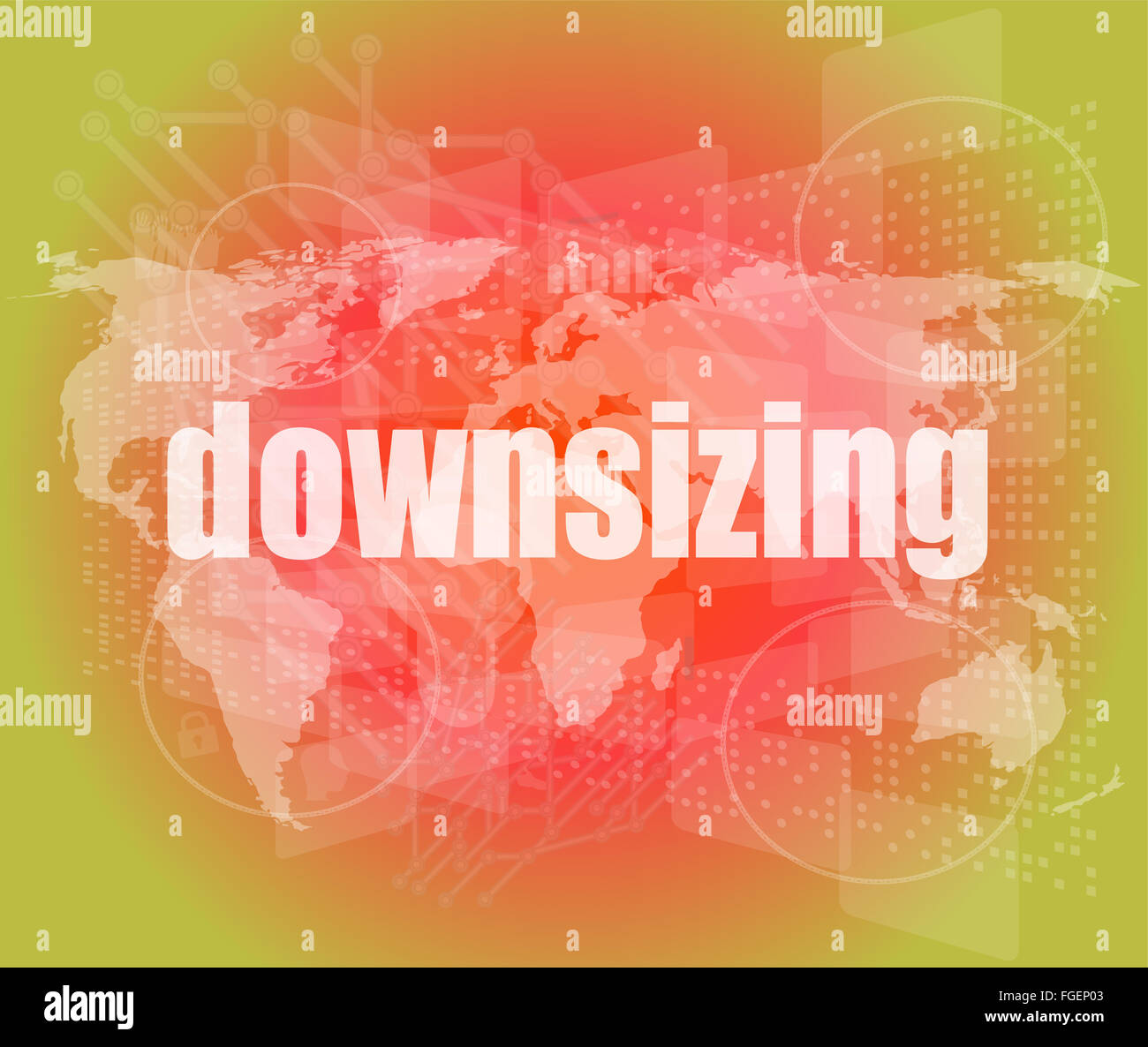 Business concept: words Downsizing on digital background Stock Photo ...