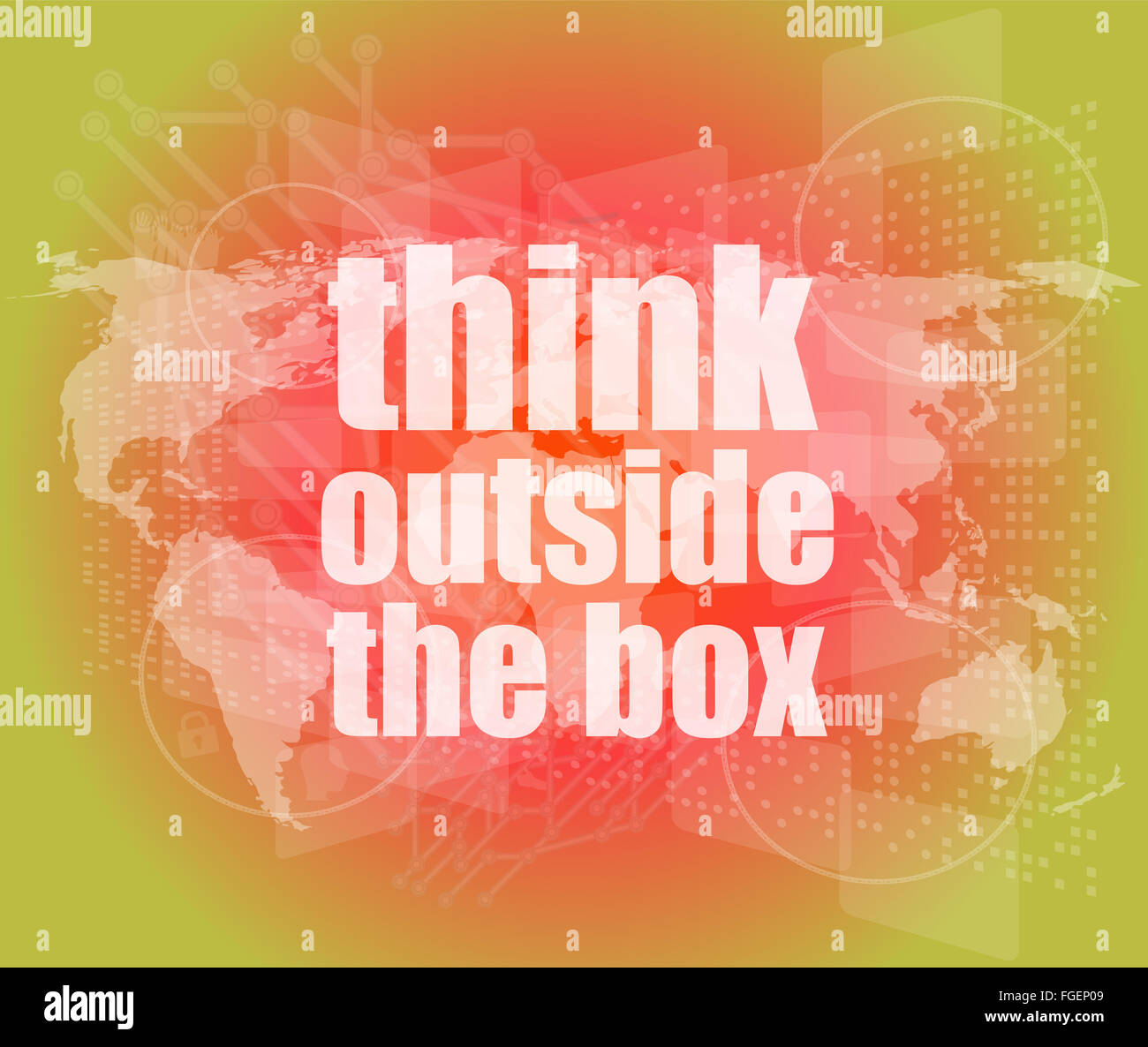 think outside the box words on digital touch screen Stock Photo - Alamy