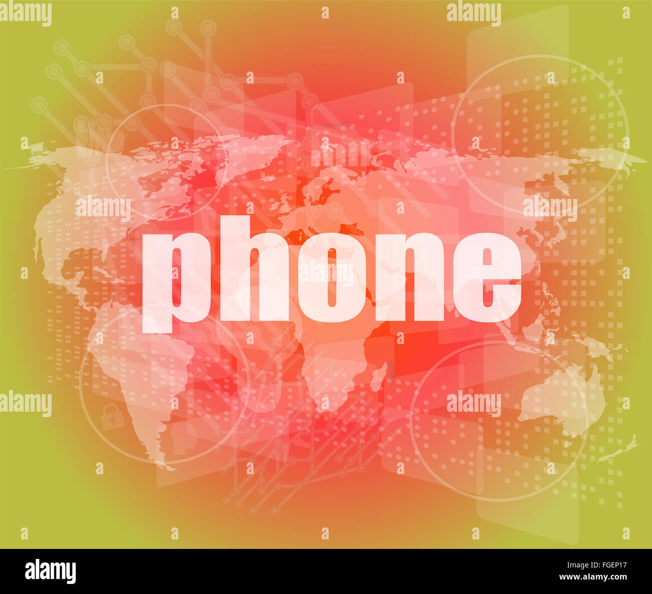 phone word on digital touch screen, business concept Stock Photo - Alamy