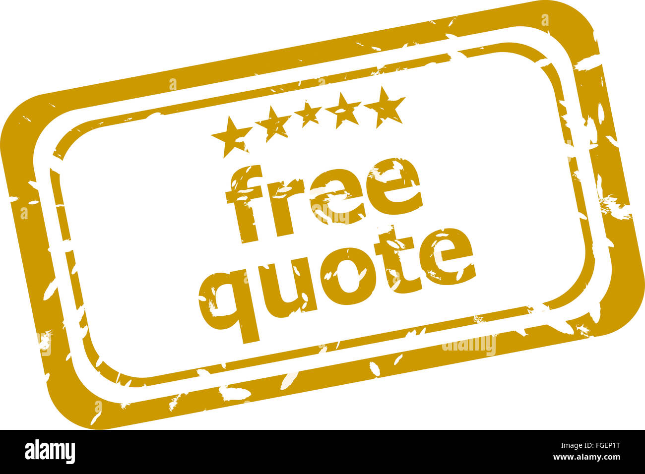 free quote stamp isolated on white background Stock Photo - Alamy