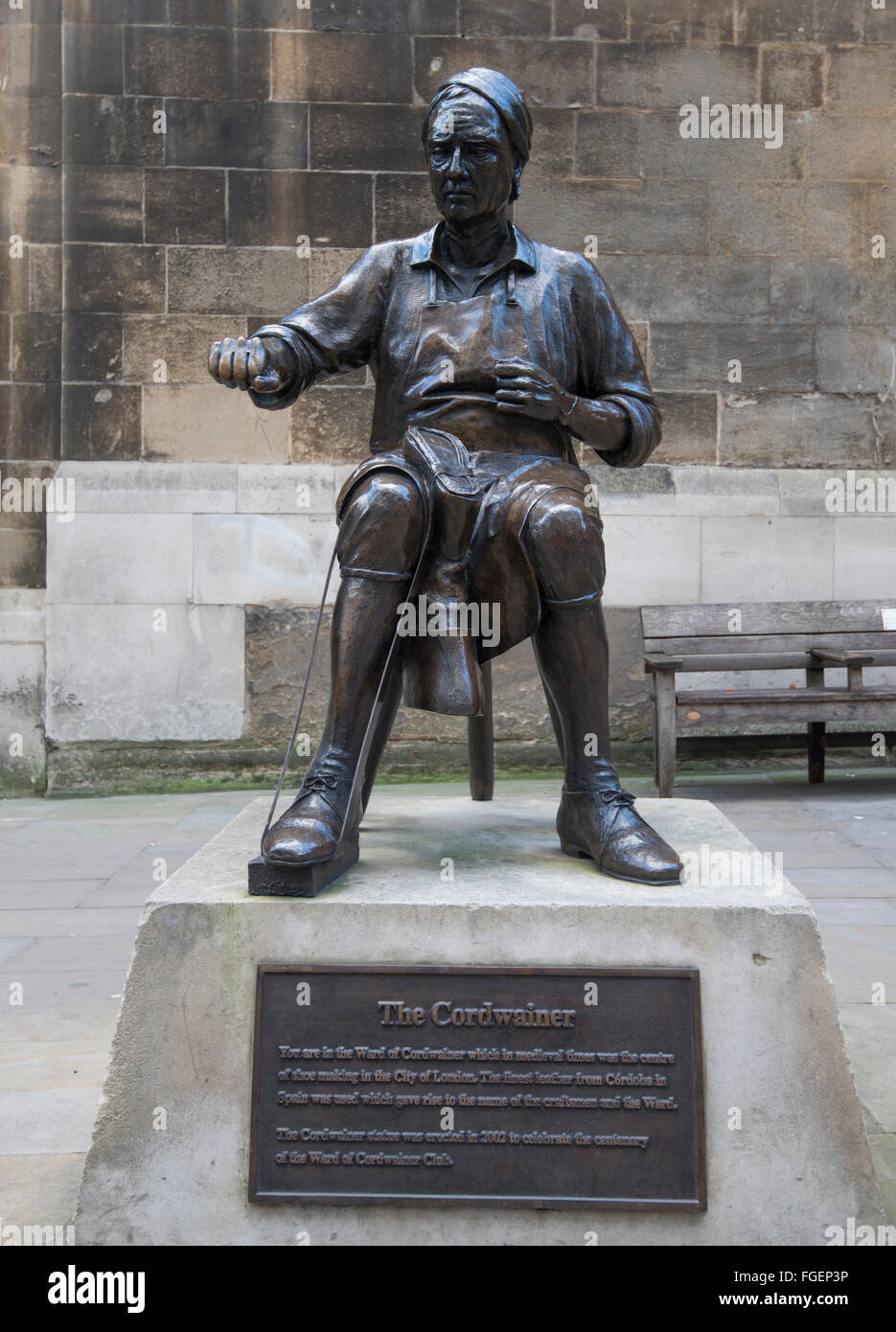 Cordwainer Sculpture on Watling Street in London, England UK Stock ...