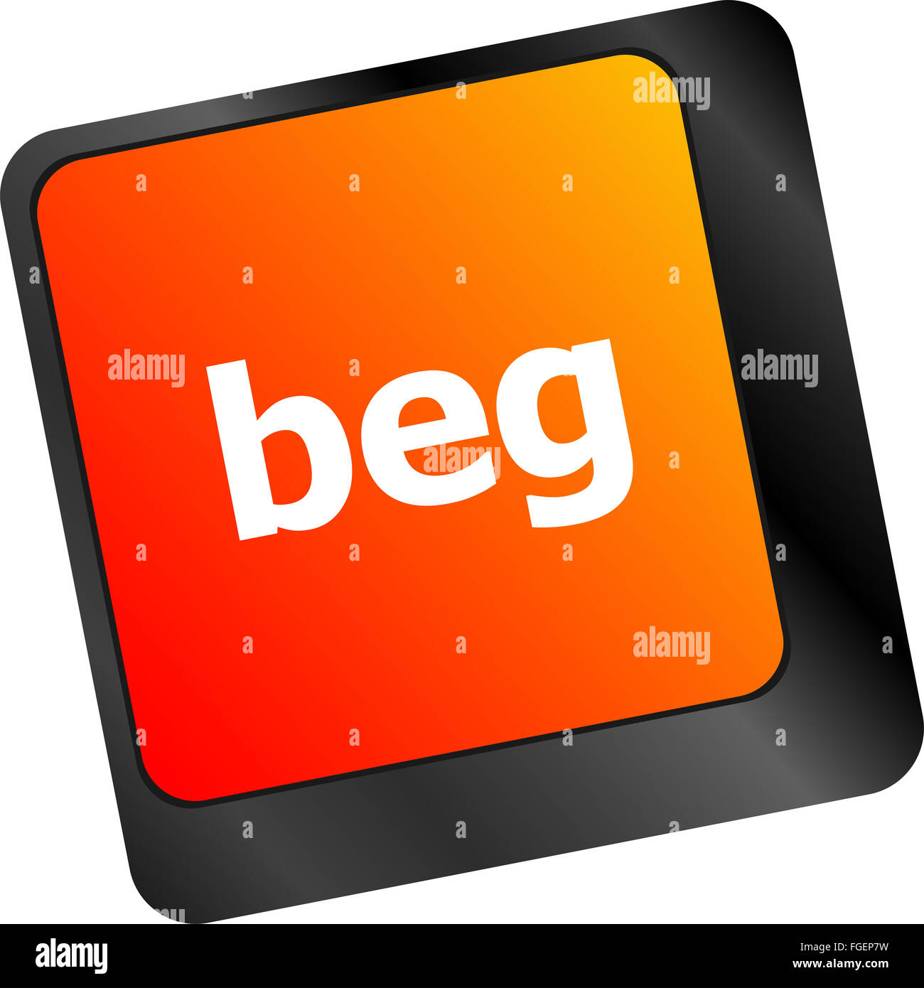beg word on keyboard key, notebook computer button Stock Photo - Alamy