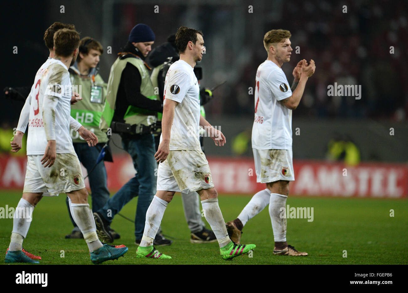 Augsburg, Germany. 18th Feb, 2016. Augsburg's Konstantinos Stafylidis ...