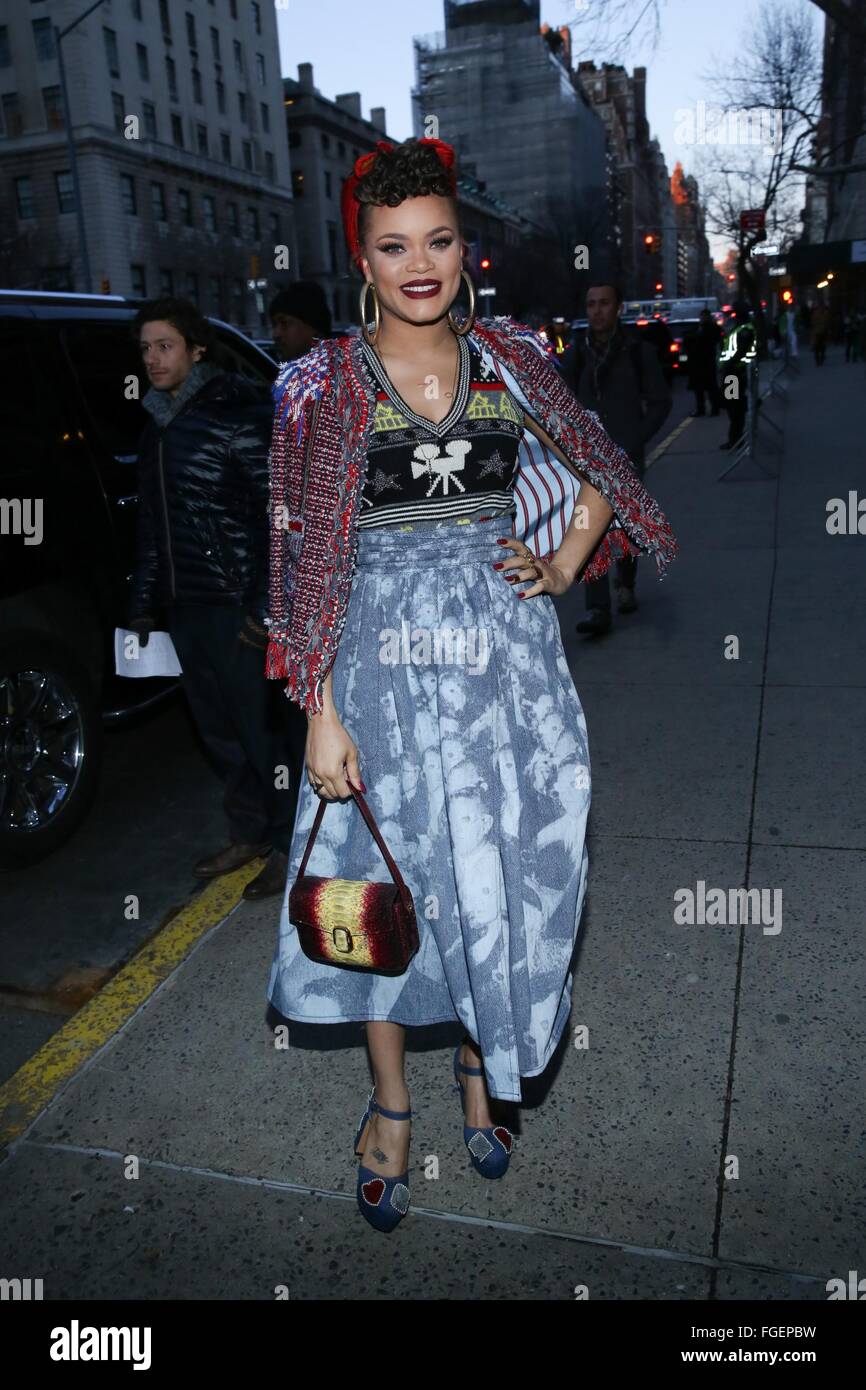 New York, NY, USA. 18th Feb, 2016. Andra Day at fashion show for Marc ...