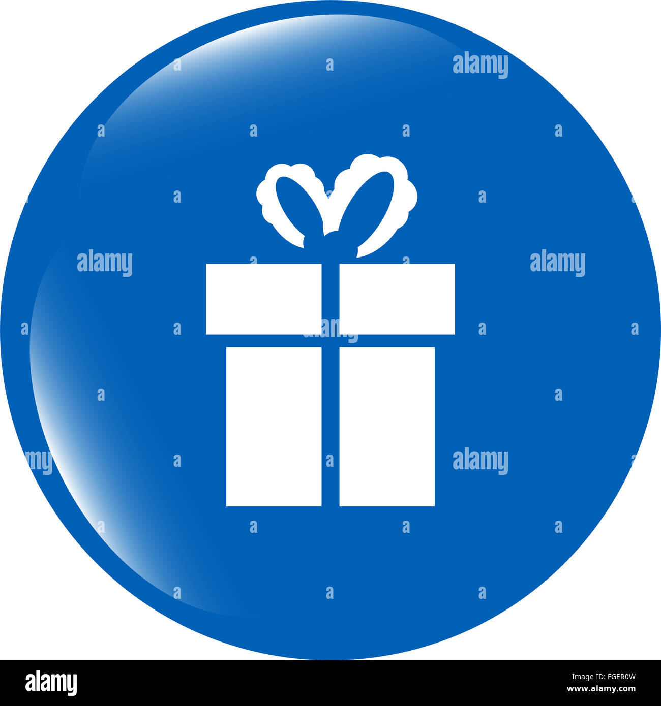 Holiday gift box icon web button isolated on white background Stock ...