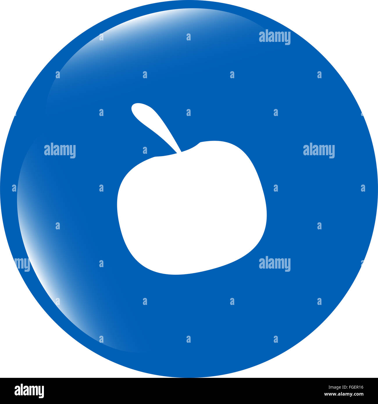 Apple icon on round button collection original button Stock Photo - Alamy