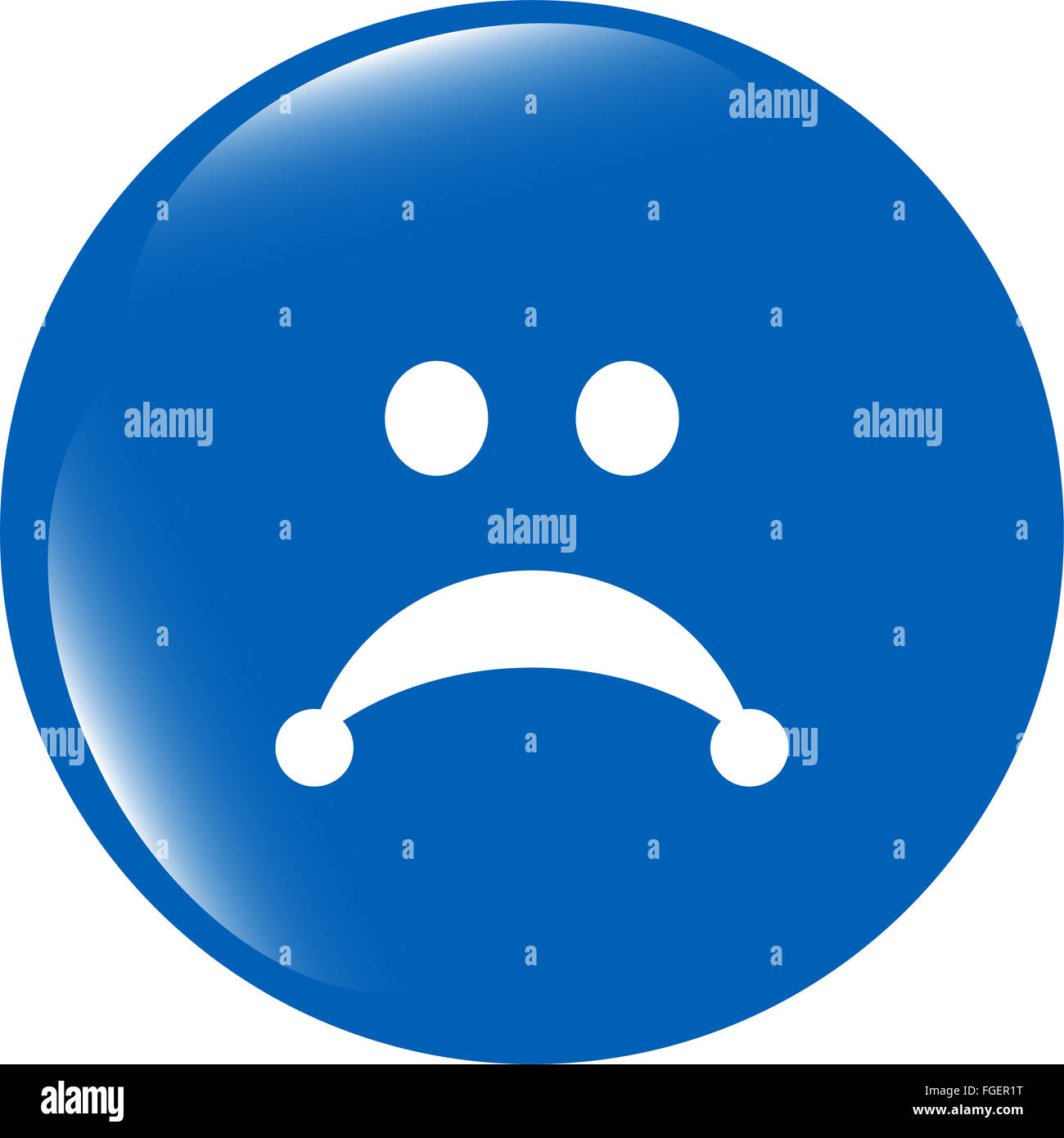 Sad icon (button) isolated on white background Stock Photo - Alamy