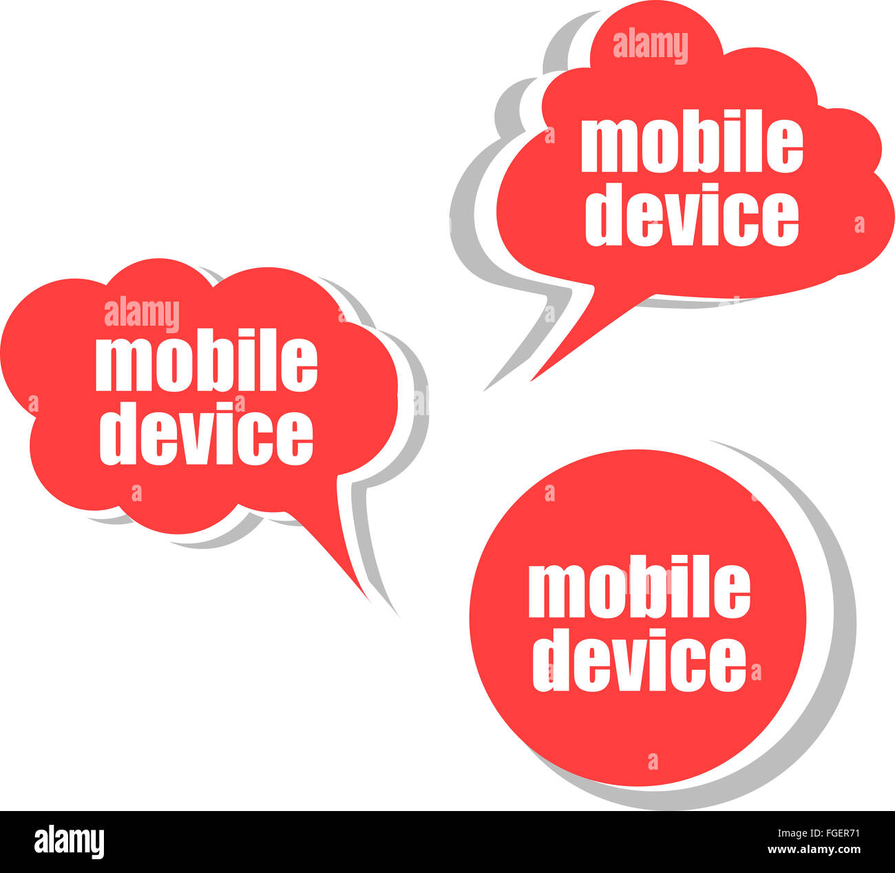 mobile device, Set of stickers, labels, tags. Template for infographics ...