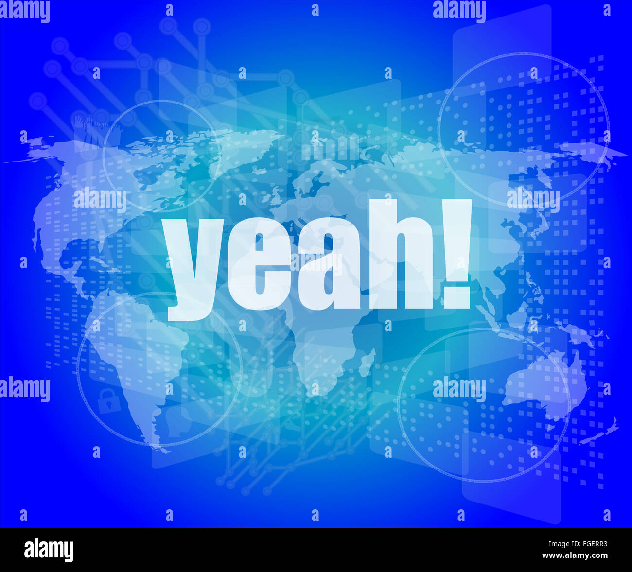 business concept: word yeah on digital screen Stock Photo - Alamy