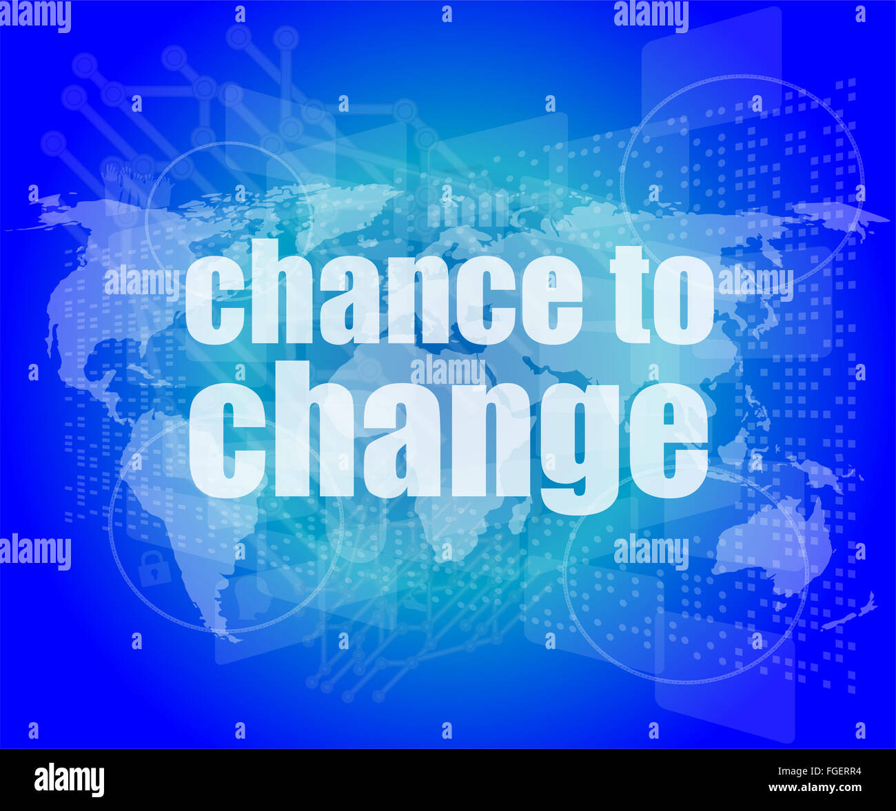 business concept: words chance to change on digital touch screen Stock ...