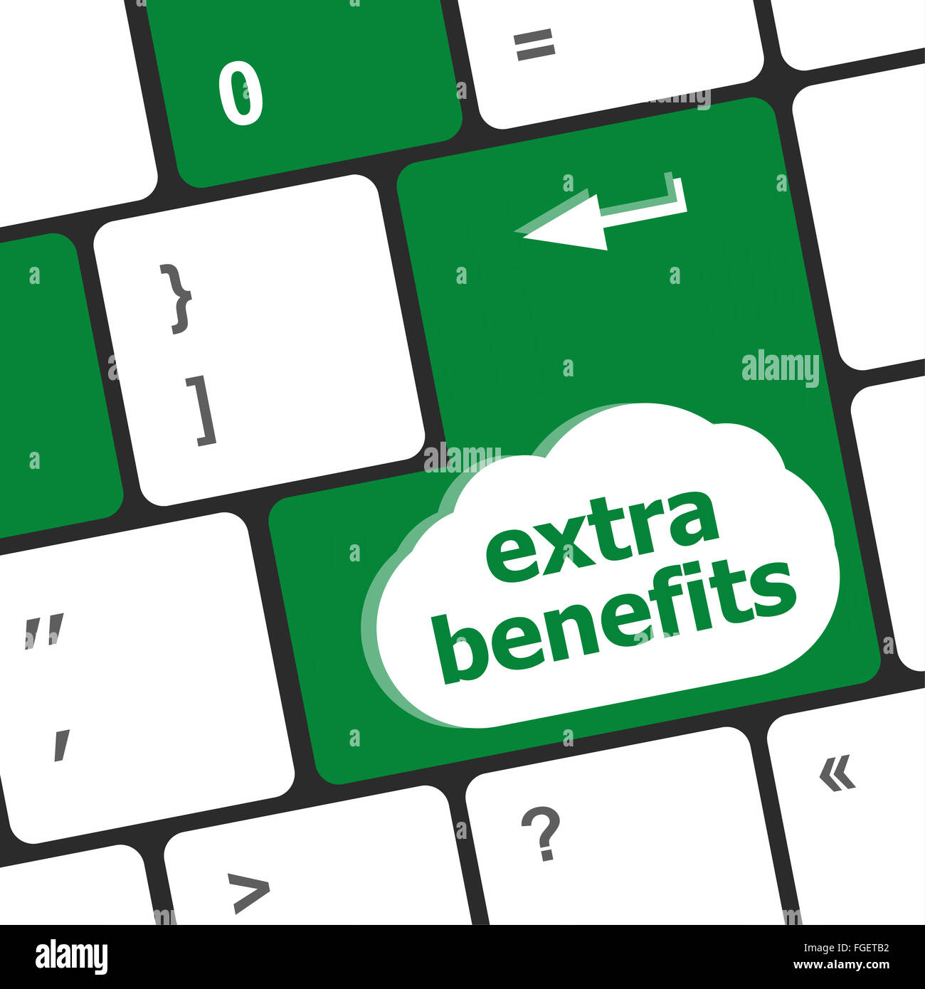 extra benefits button on keyboard - business concept Stock Photo - Alamy