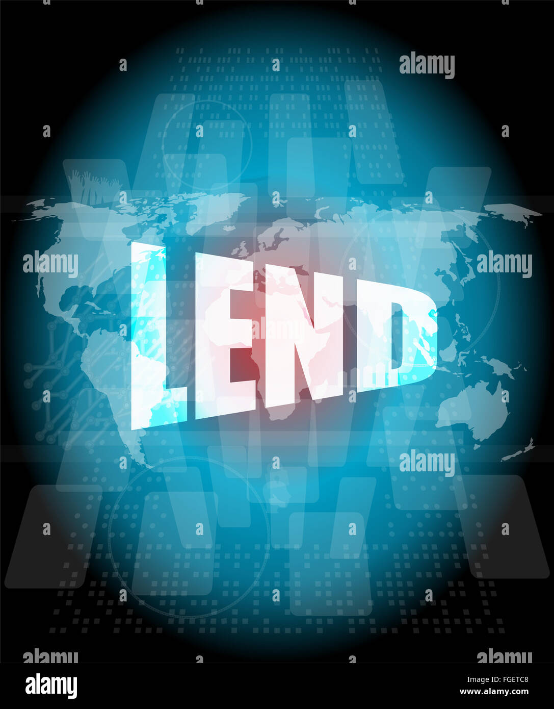 business concept: word lend on digital screen Stock Photo - Alamy