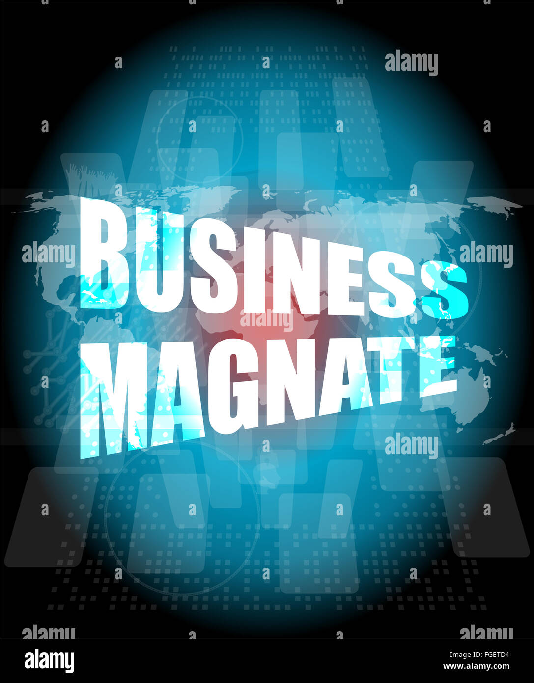 business magnate words on digital touch screen Stock Photo - Alamy