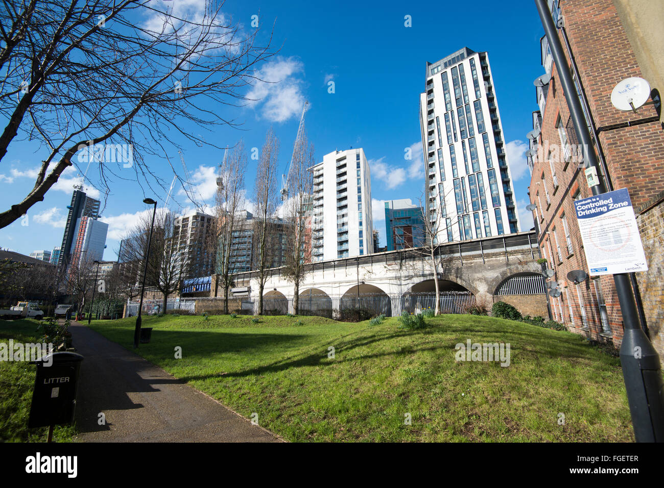 Pedlars Park on Vauxhall Walk in South London, England UK Stock Photo ...