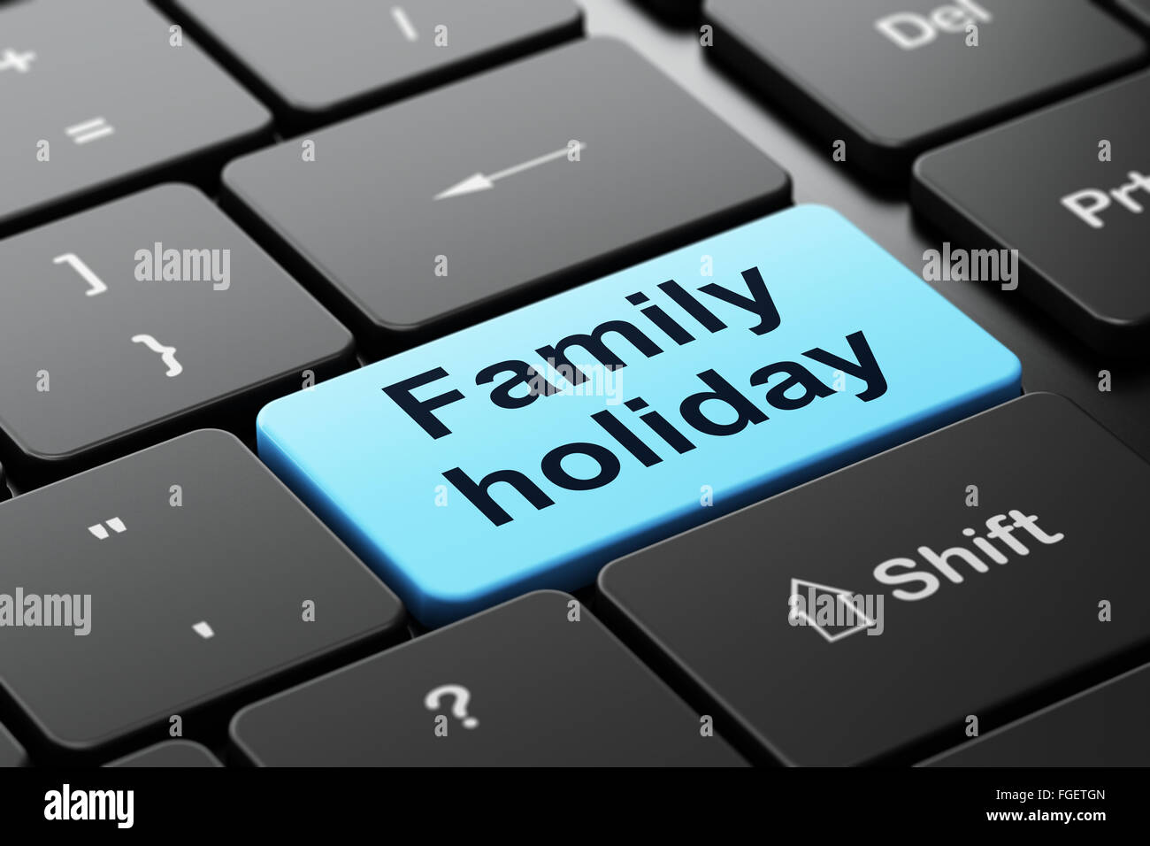 Vacation concept: Family Holiday on computer keyboard background Stock ...