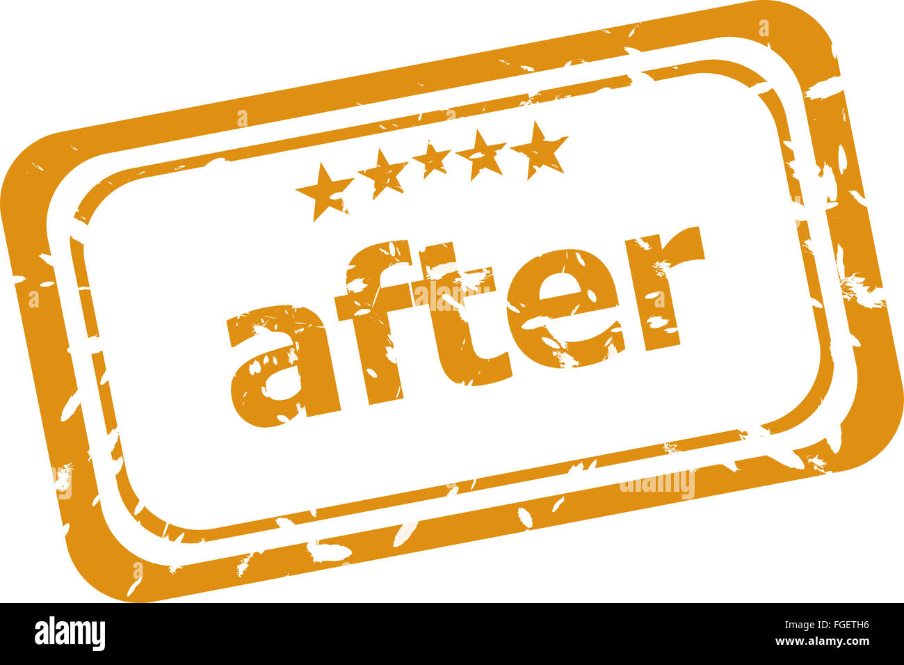 rubber stamp with after word isolated on white Stock Photo - Alamy