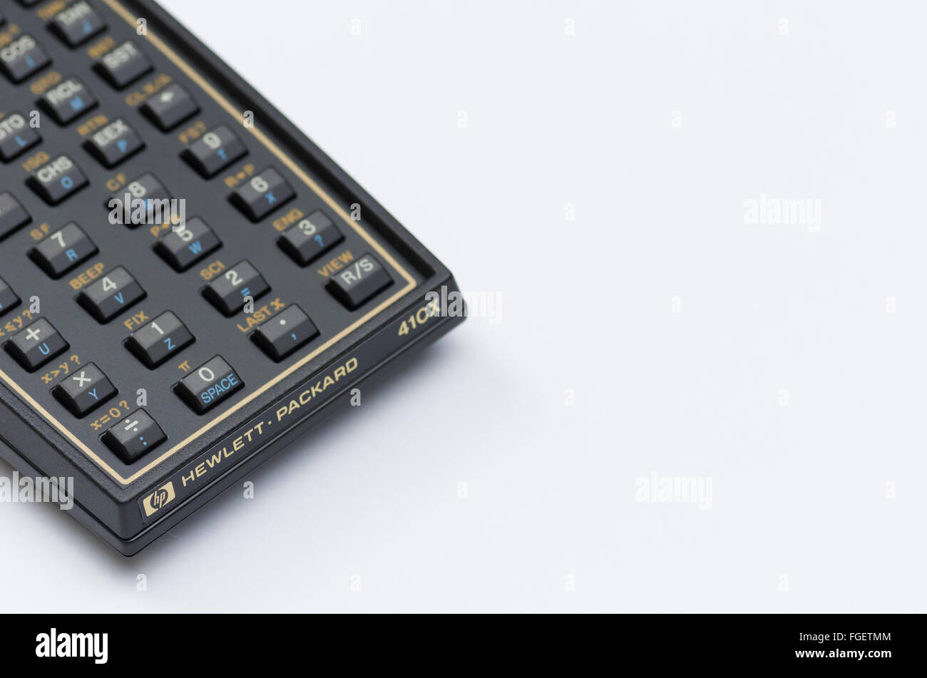 hand held digital electronic calculator close up from Hewlett Packard ...