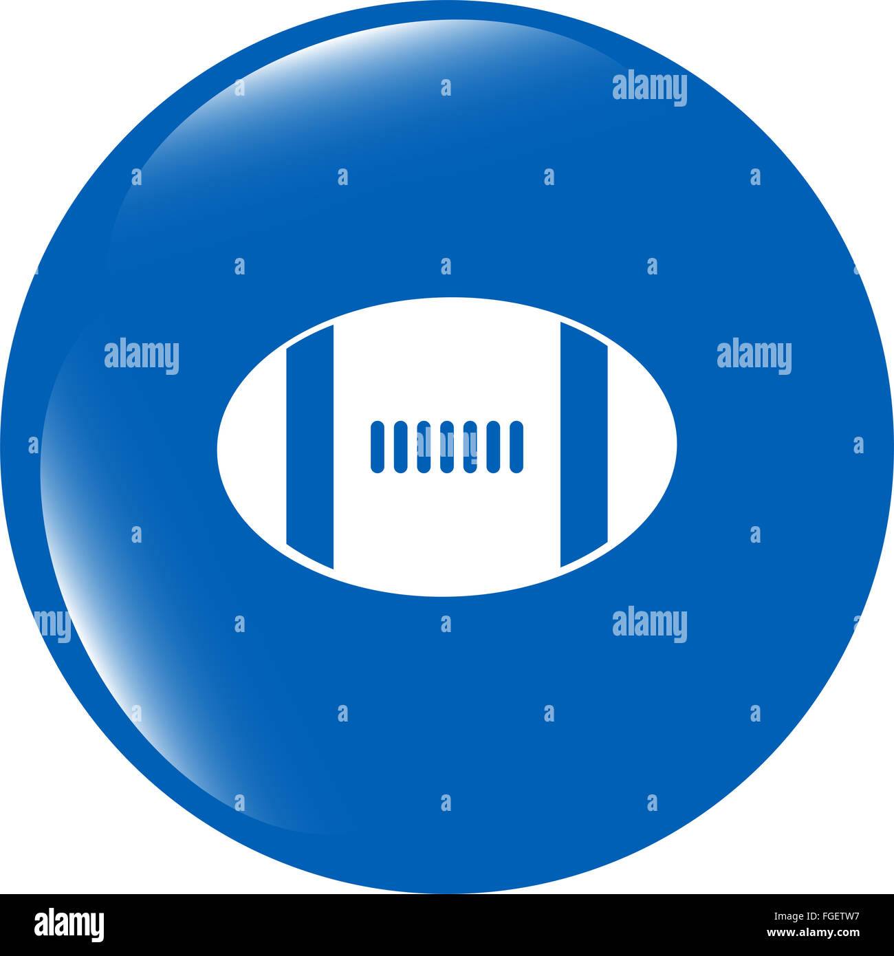 Football ball icon web button isolated on white background Stock Photo ...