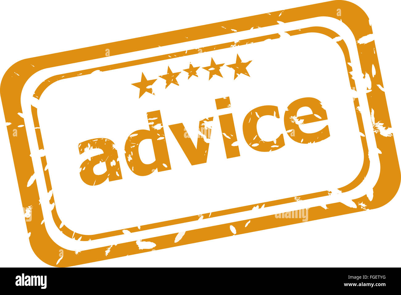 advice on rubber stamp over a white background Stock Photo - Alamy