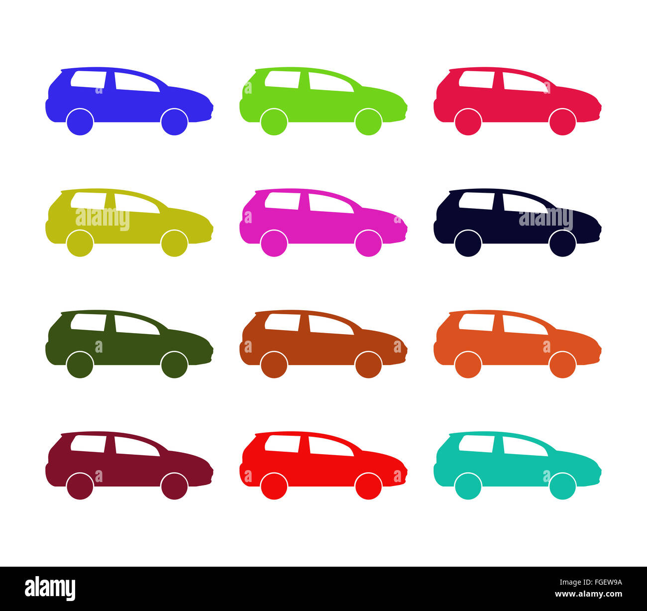 Line of cars and parking Cut Out Stock Images & Pictures - Alamy