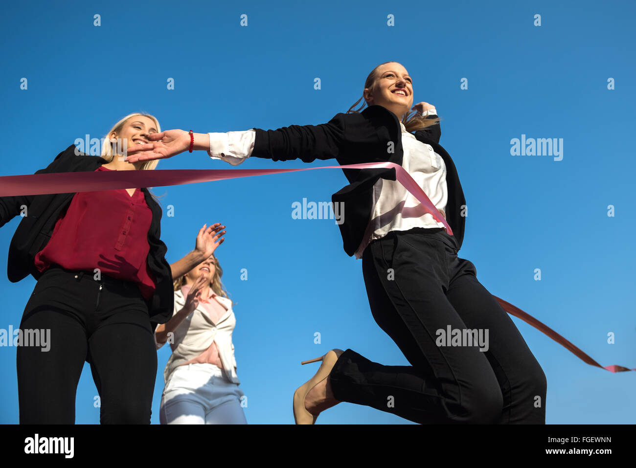 business people running on racing track Stock Photo - Alamy