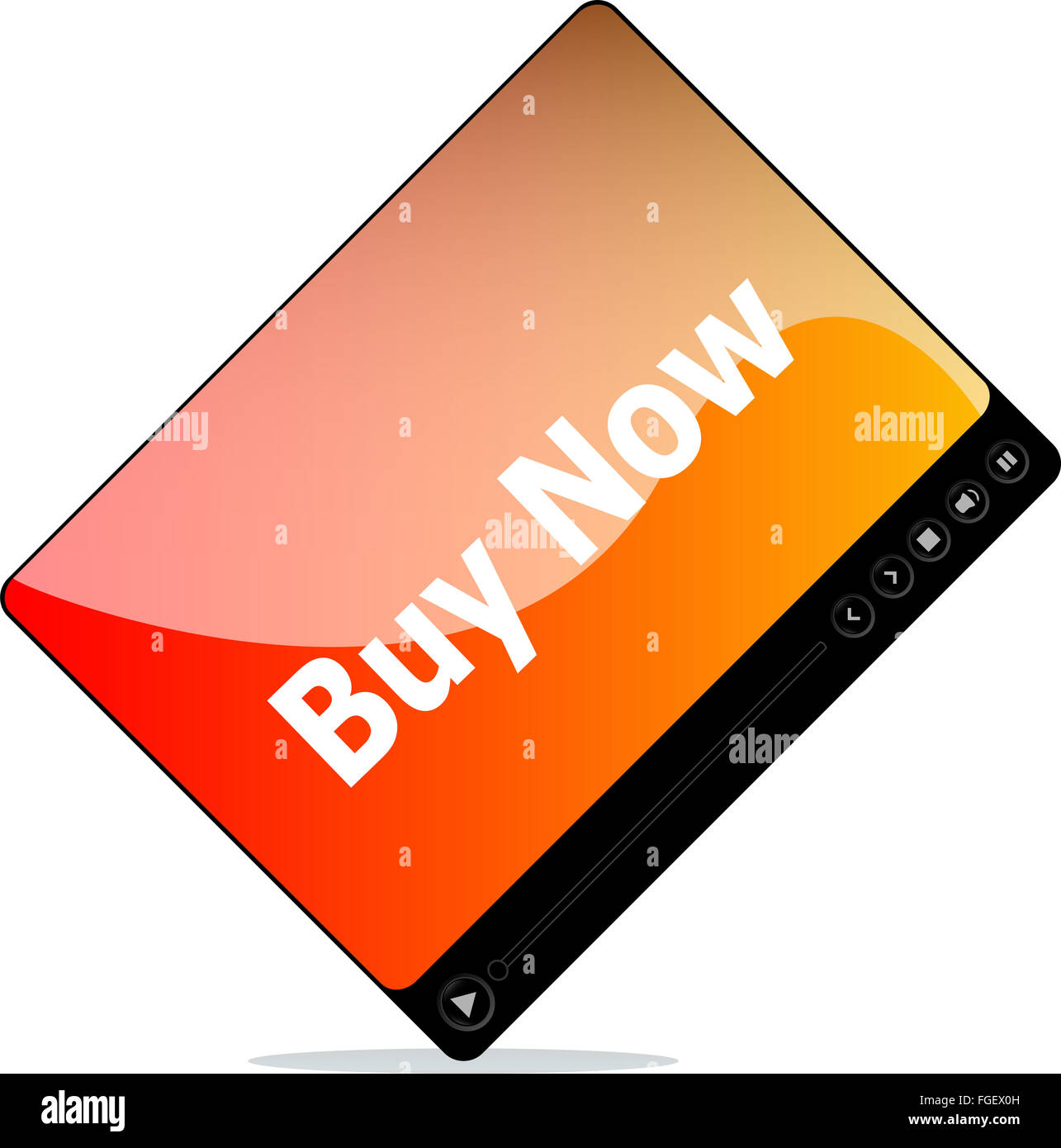 Video media player for web with buy now words Stock Photo - Alamy