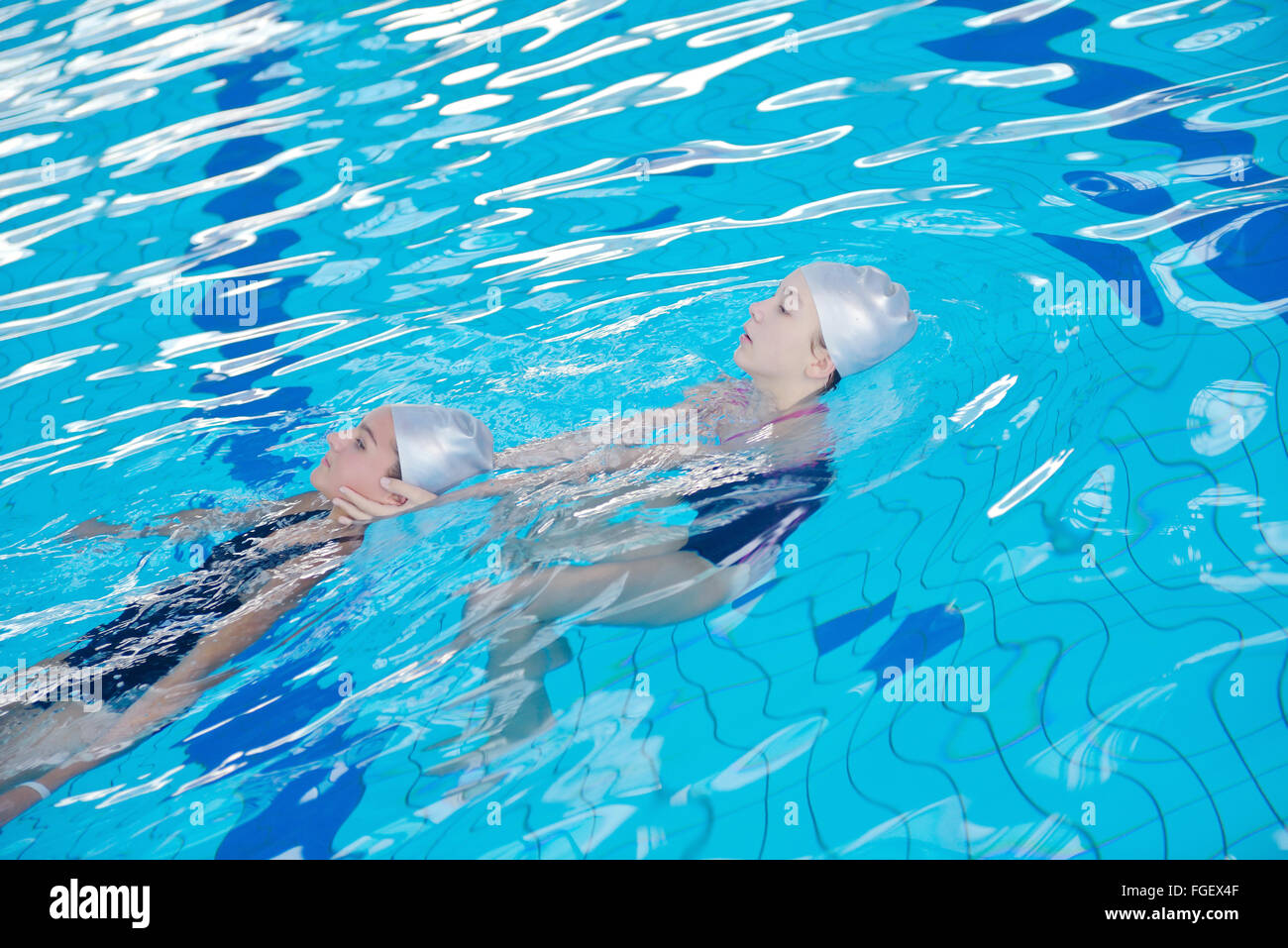 help and rescue on swimming pool Stock Photo - Alamy