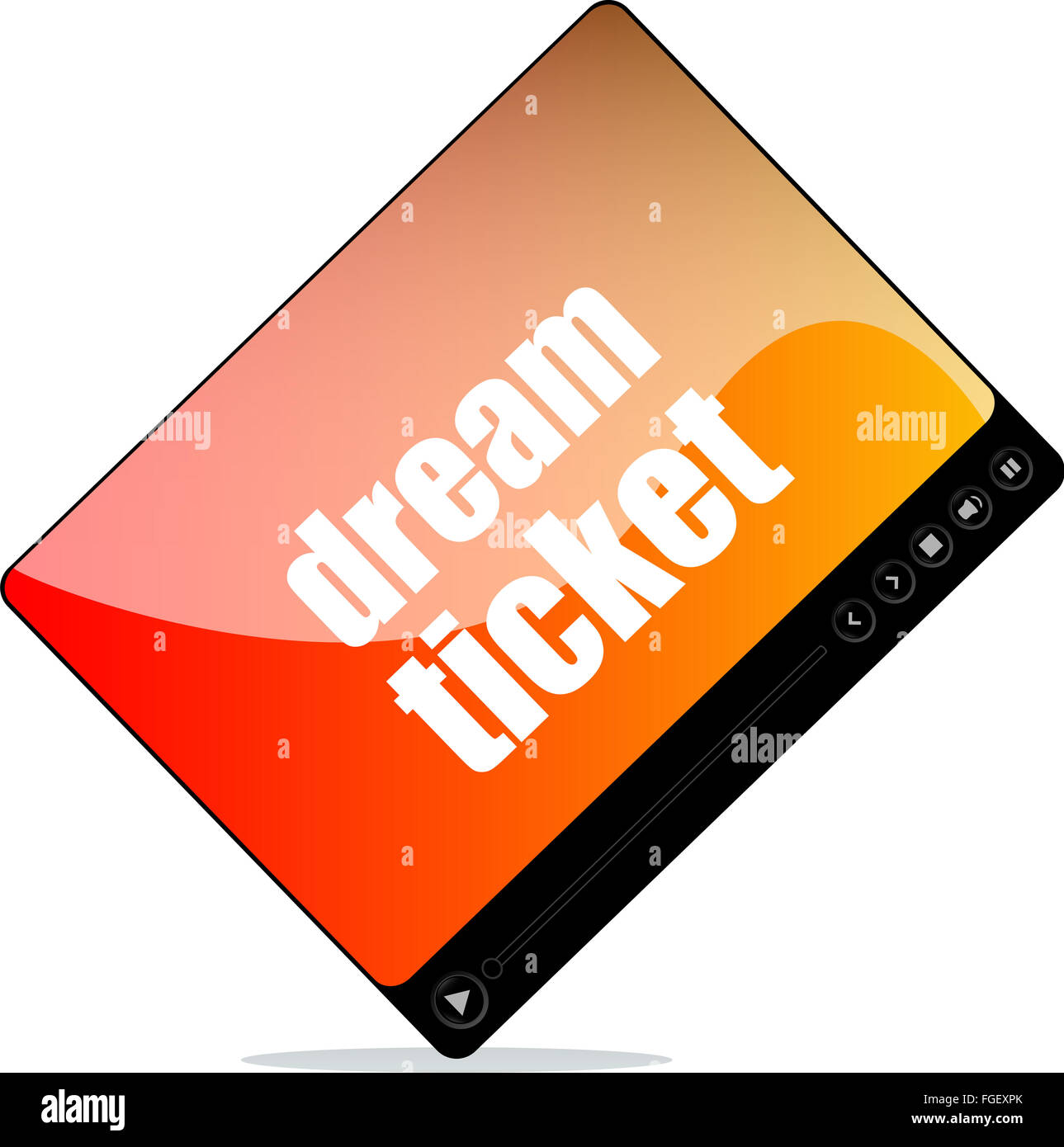 Video media player for web with dream tickets words Stock Photo - Alamy