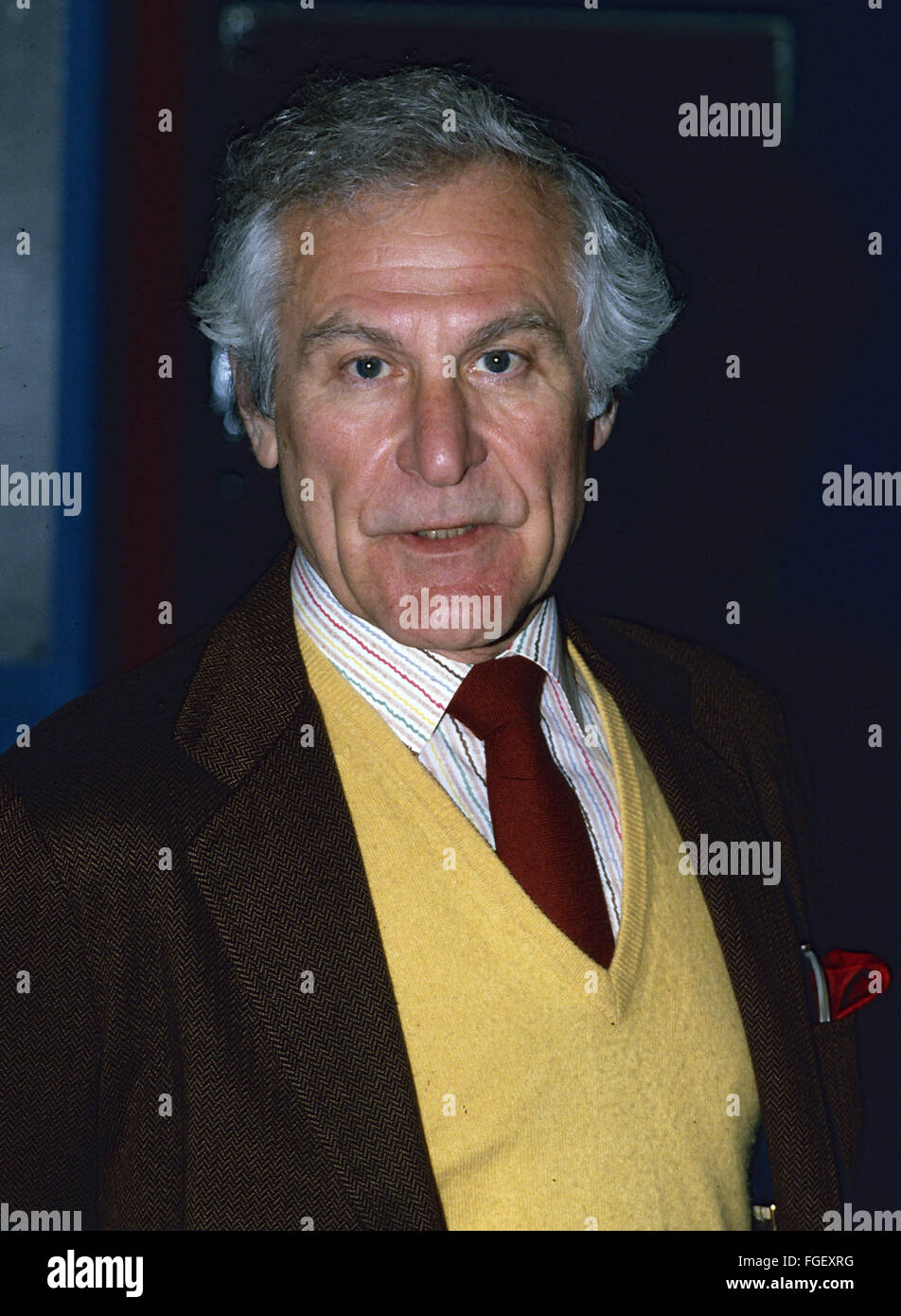 London UK LIBRARY: Sam Wanamaker (1919-1993) in a building close to the ...