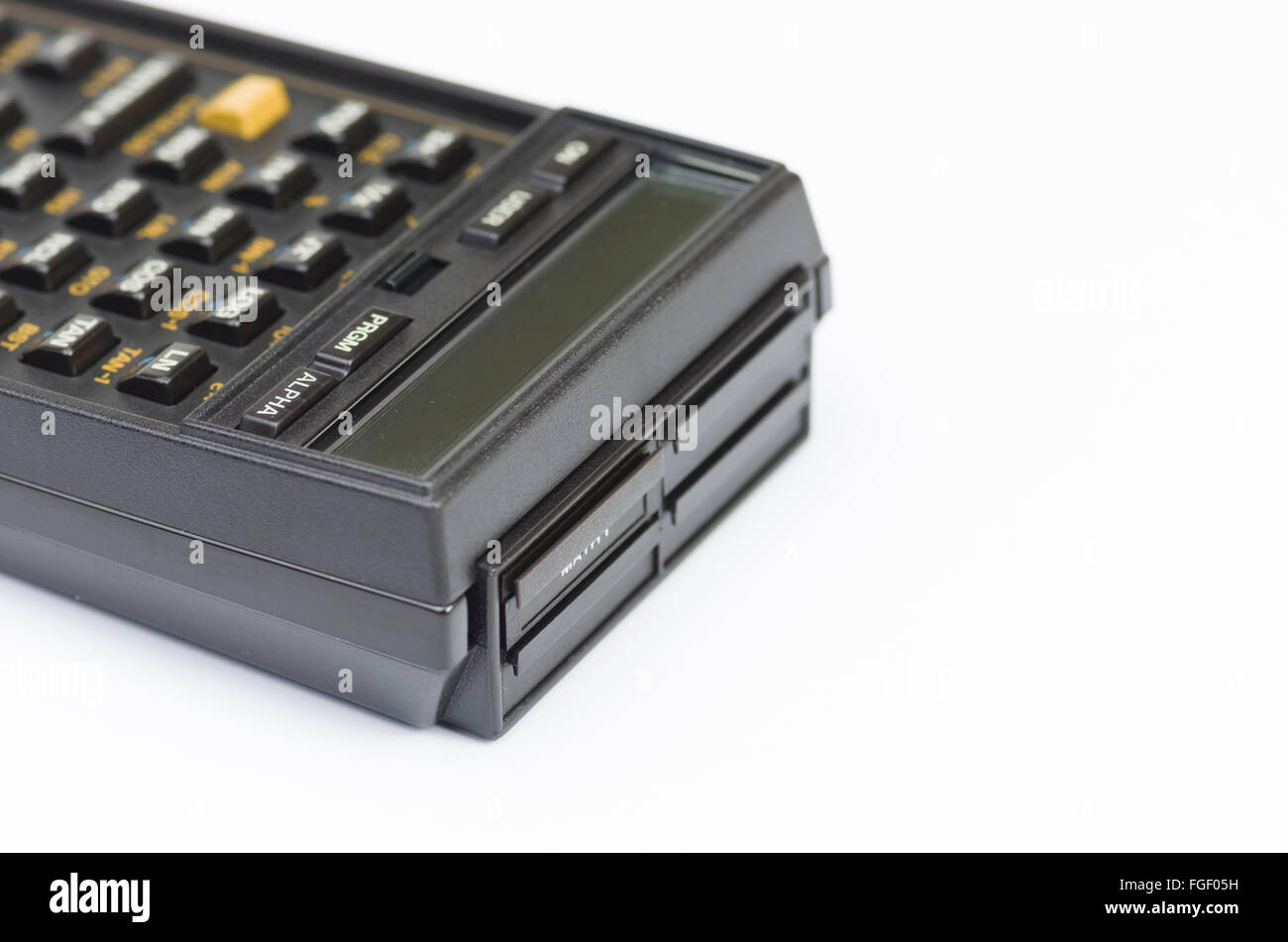 hand held digital electronic calculator close up from Hewlett Packard ...