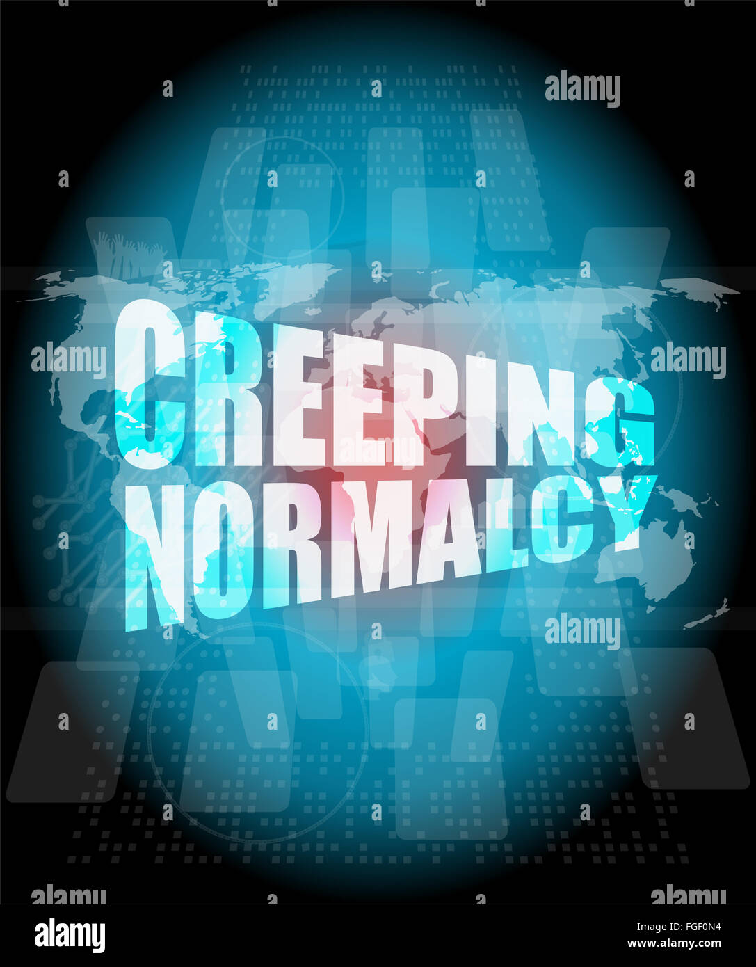 creeping normalcy word on business digital screen Stock Photo - Alamy