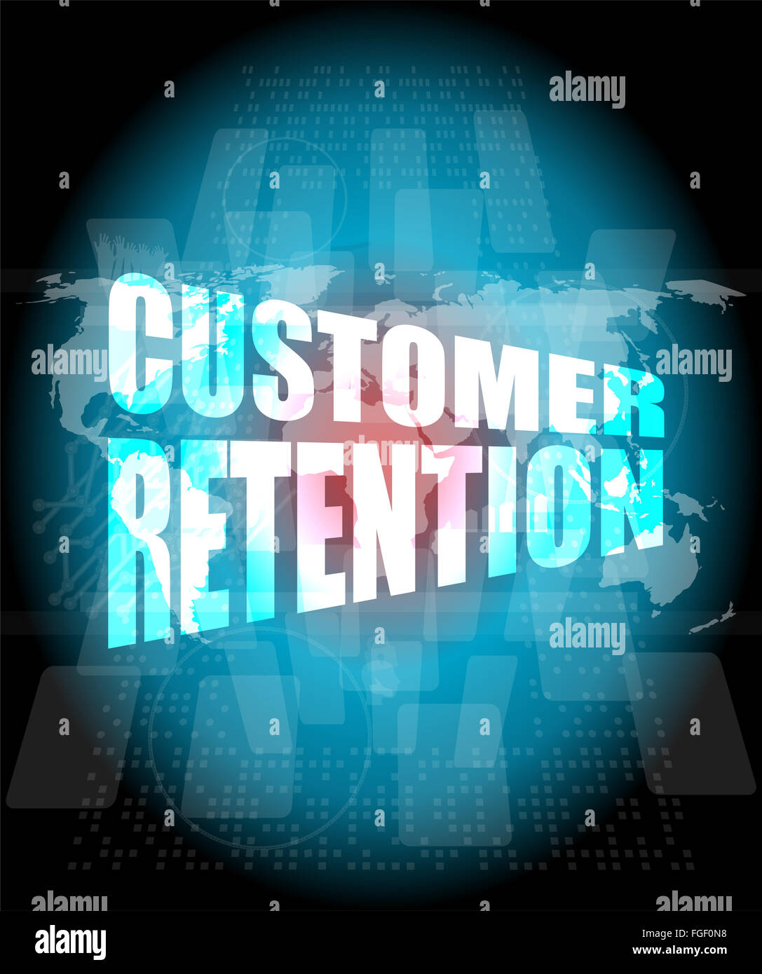 customer retention word on business digital screen Stock Photo - Alamy