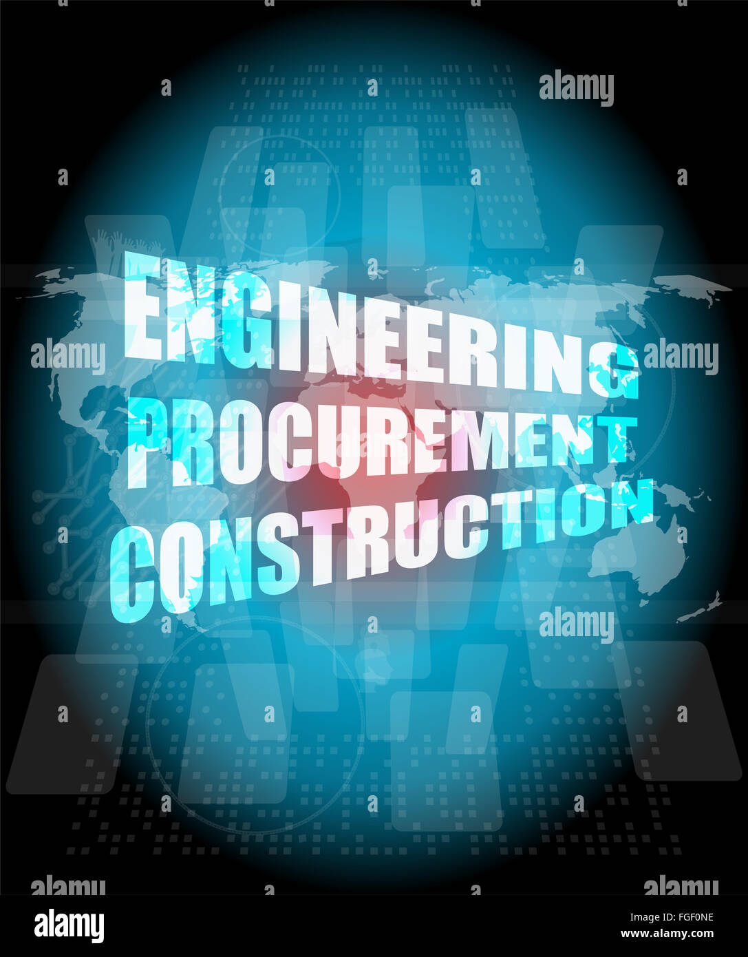 engineering procurement construction word on business digital touch screen Stock Photo - Alamy