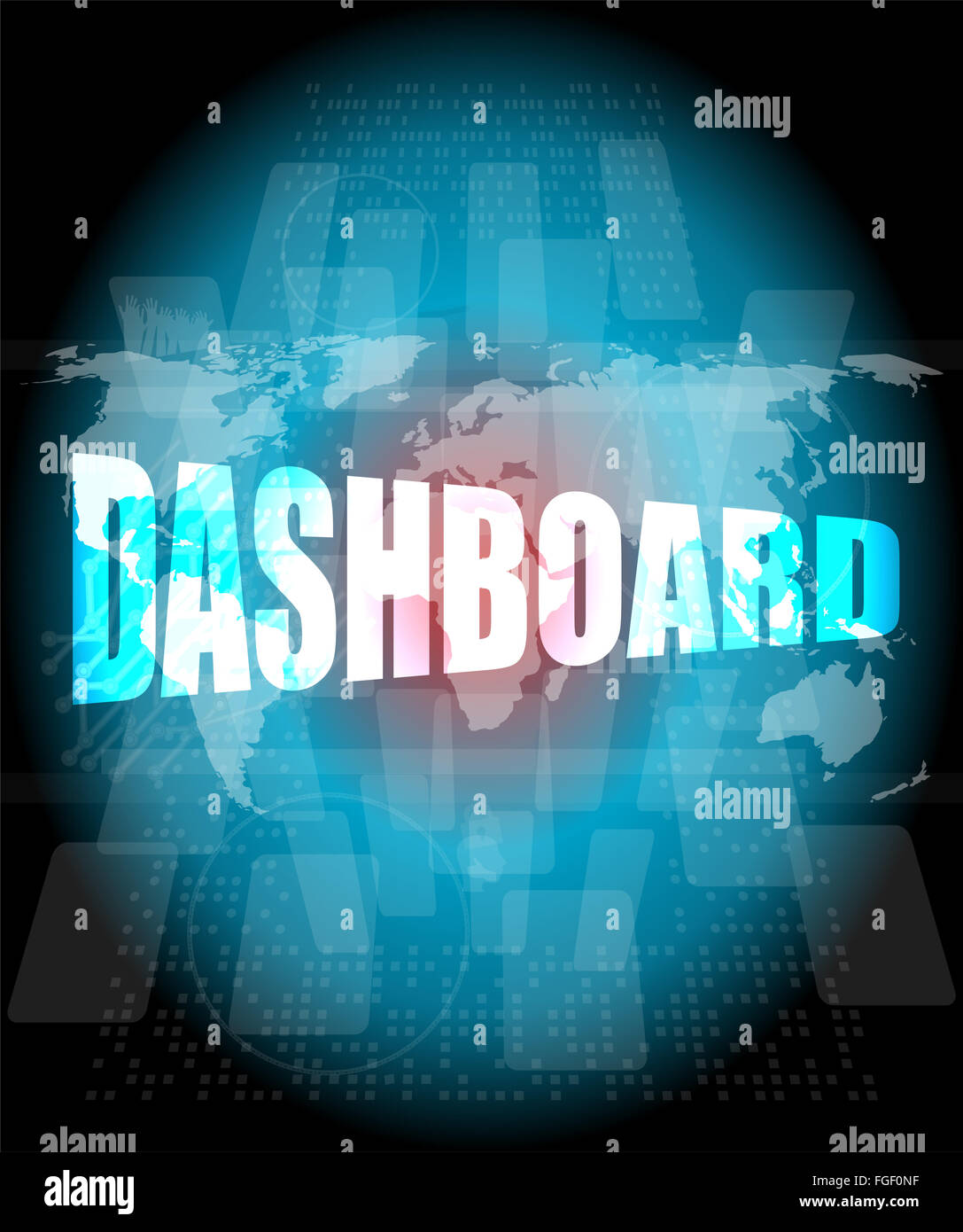 dashboard word on digital binary touch screen Stock Photo - Alamy