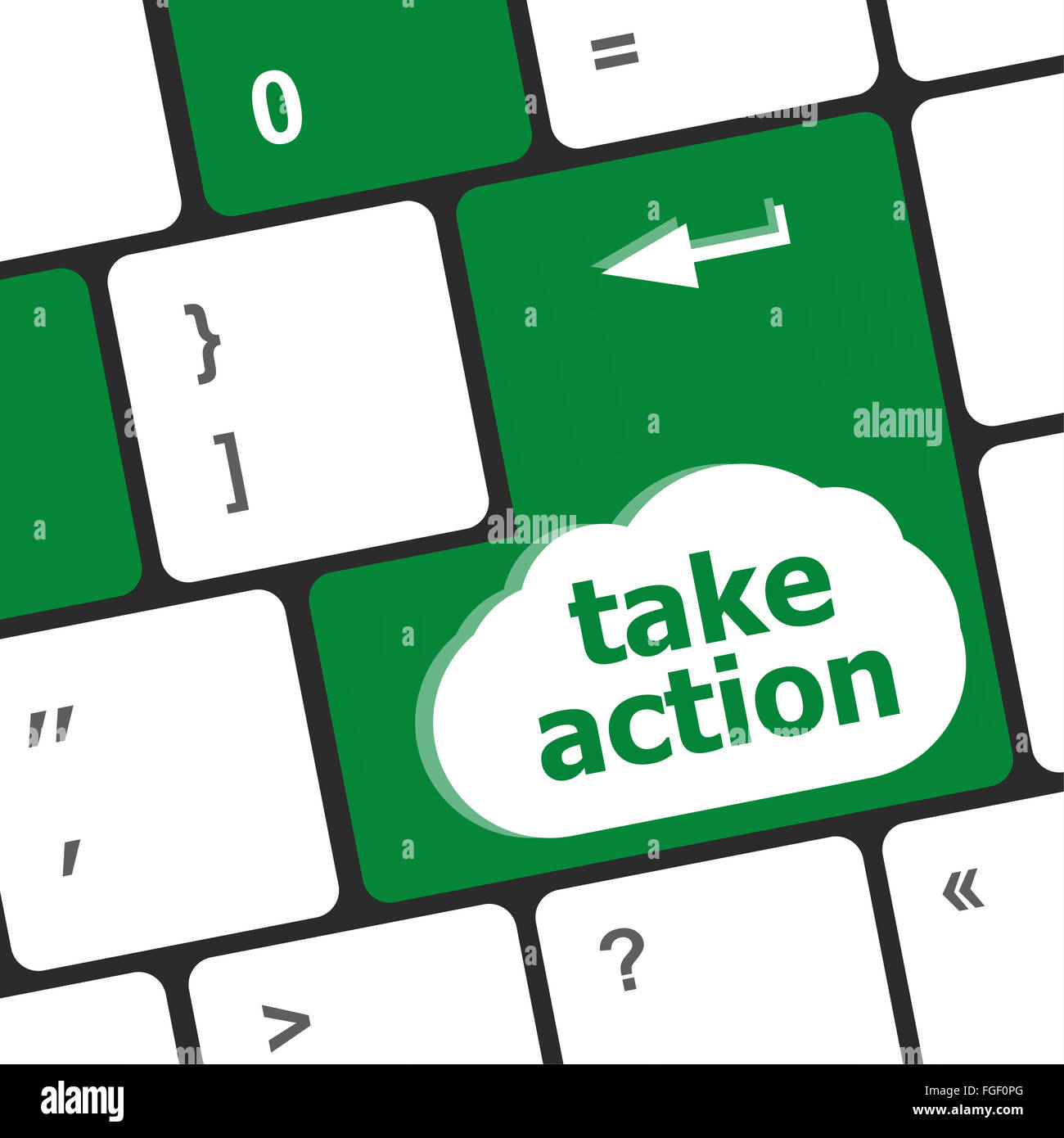 Take action key on a computer keyboard, business concept Stock Photo - Alamy