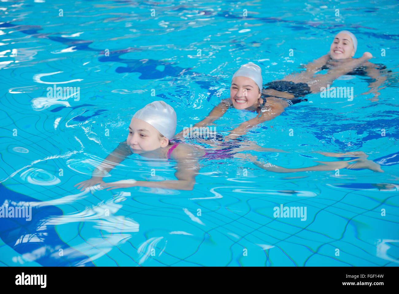 help and rescue on swimming pool Stock Photo - Alamy