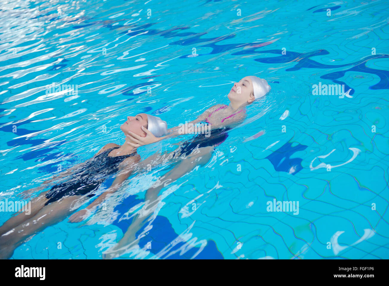 help and rescue on swimming pool Stock Photo - Alamy