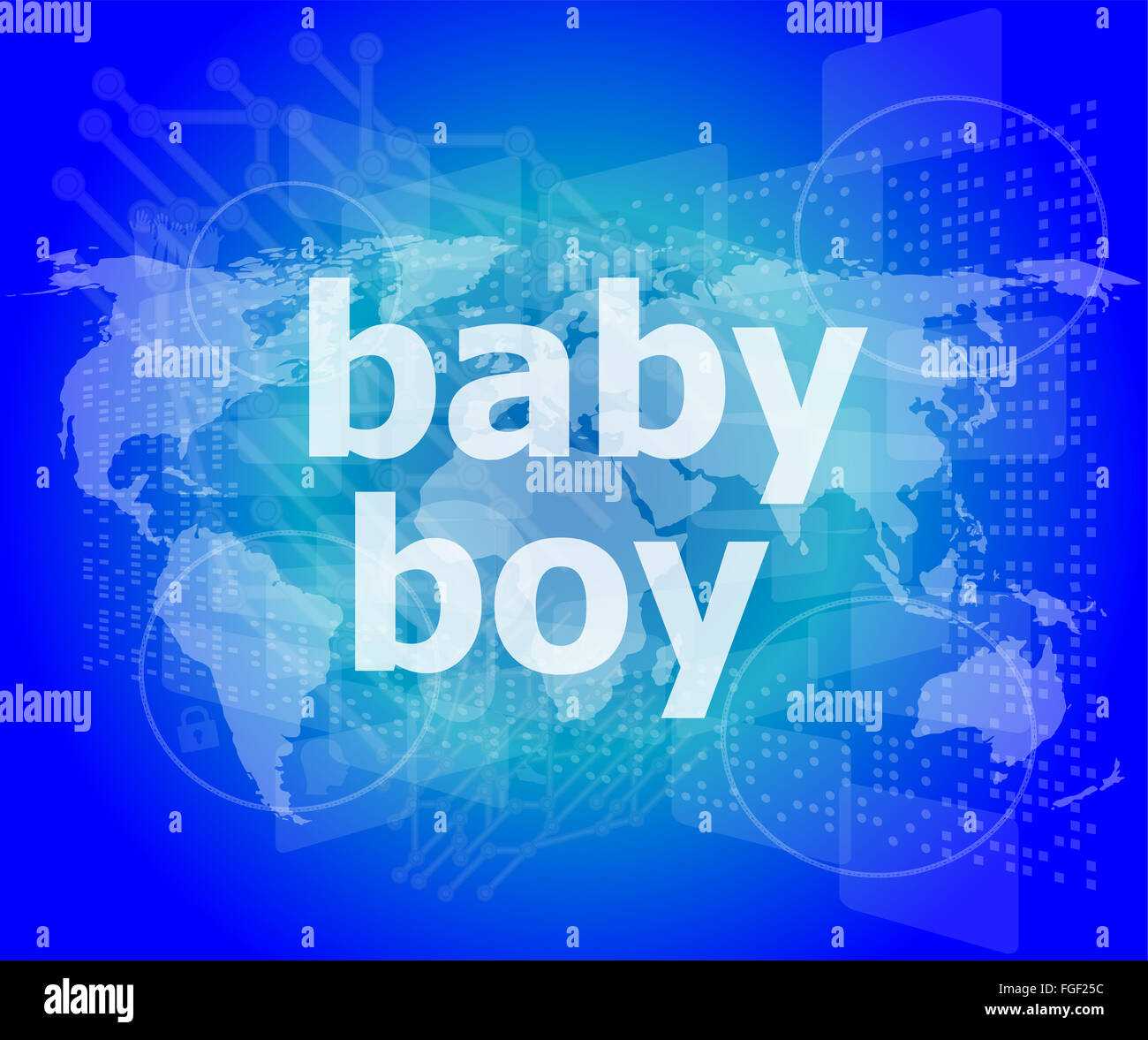 baby boy word on a virtual digital background Stock Photo - Alamy