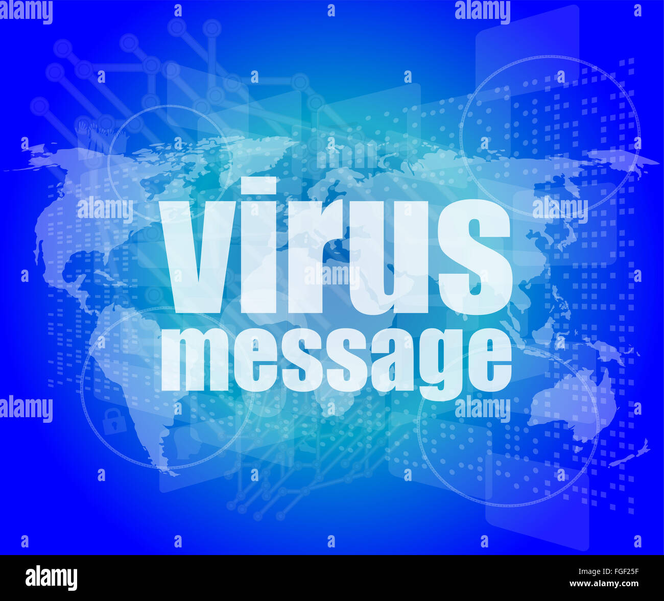 internet concept: words virus message on digital screen Stock Photo - Alamy