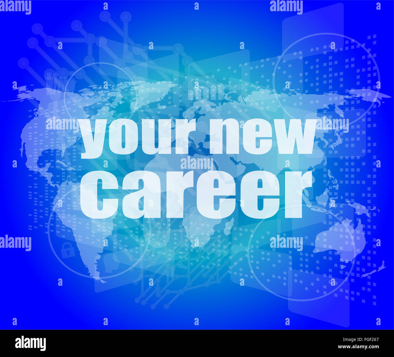 your new career on digital touch screen interface Stock Photo - Alamy