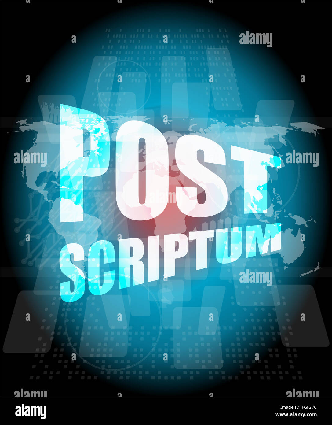 post scriptum on digital touch screen, business concept Stock Photo - Alamy