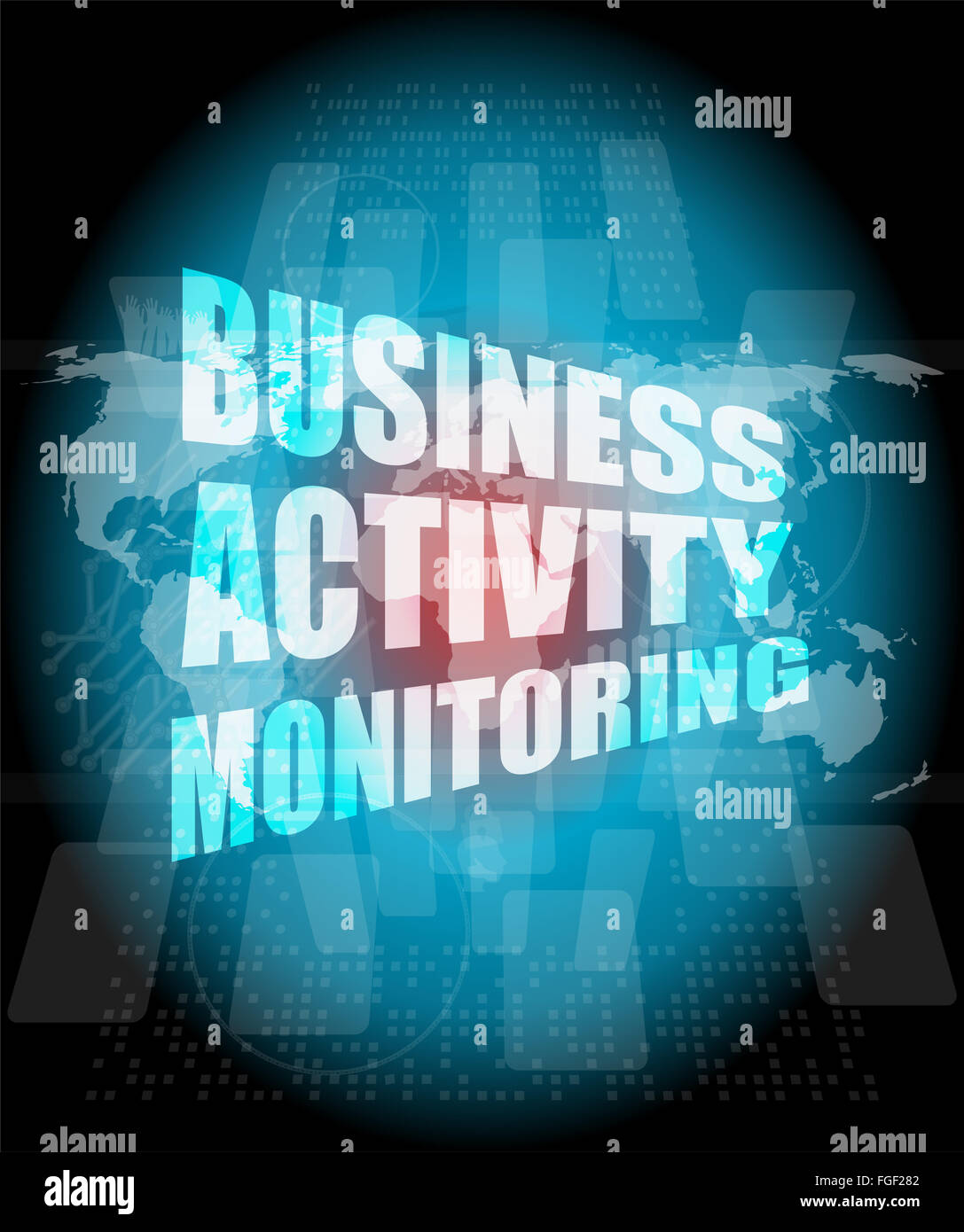 business concept, business activity monitoring digital touch screen ...