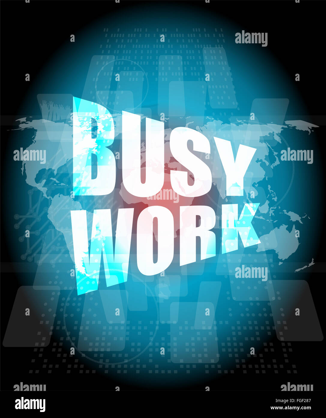 Management concept: busy work words on digital screen Stock Photo - Alamy
